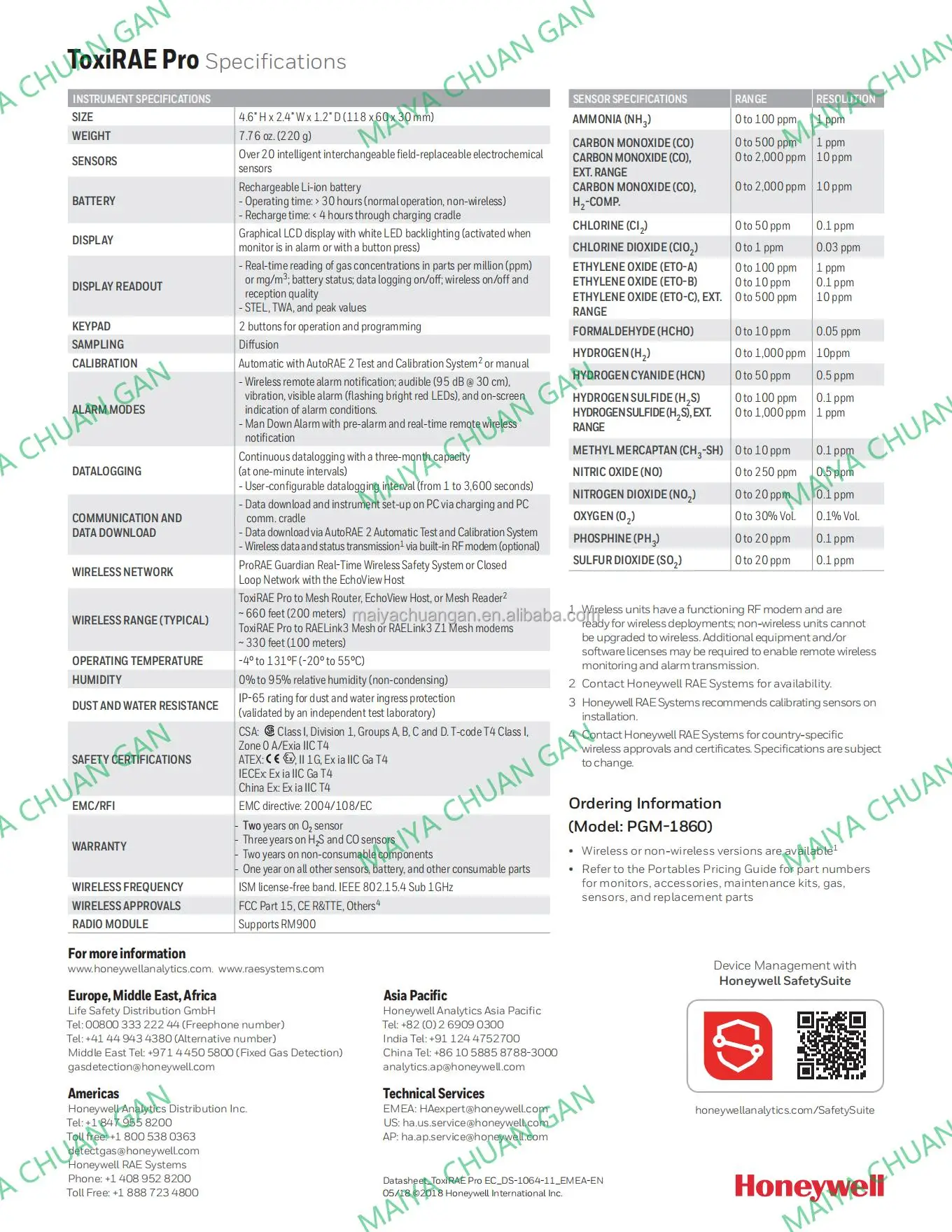 Toxirae Pro Wireless Gas Detector - Reliable and Versatile