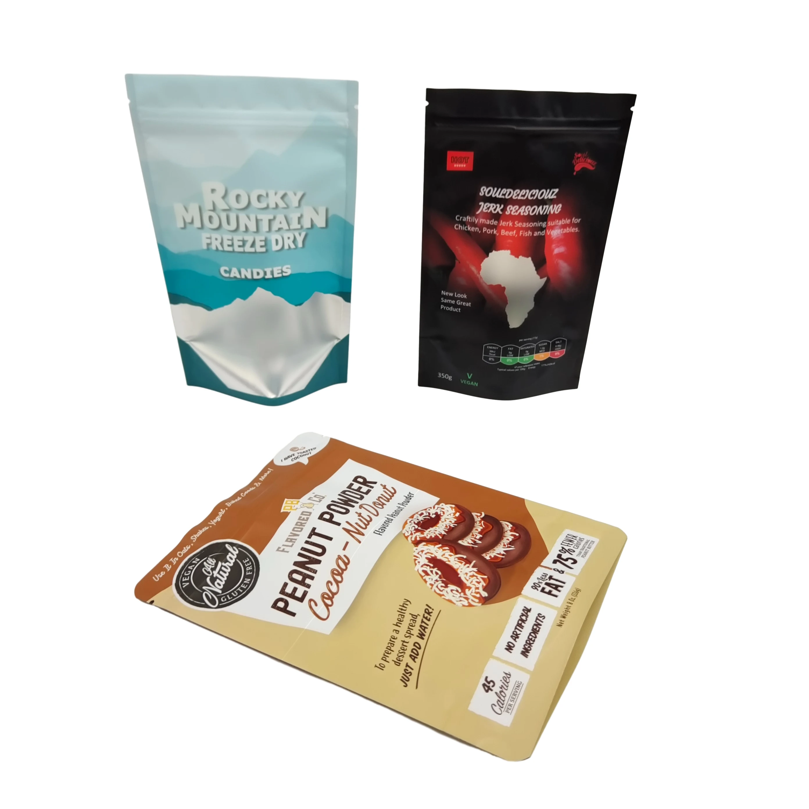 Customized Doypack Resealable Ziplock Baggies Stand Up Printed Aluminum ...