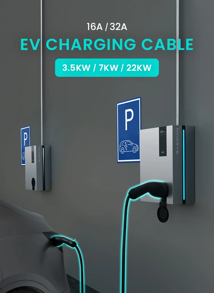 5meter 16a/32a Sae J1772 Ev Plug Type 1 To Type 2 Ev Cable Ev Charging ...