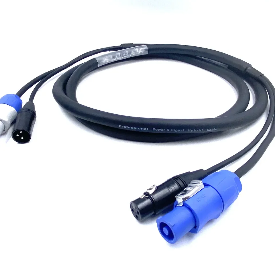 Professional PowerCon Plus 3 Pin DMX Combi Combo Hybrid Cable 1.5m 3 ...