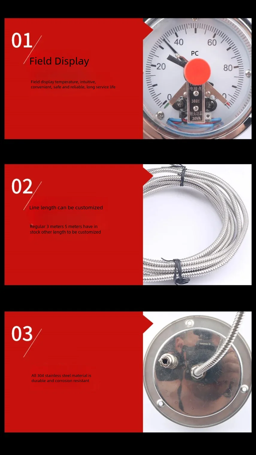 Electric Contact Pressure Type Thermometer for Industrial Use