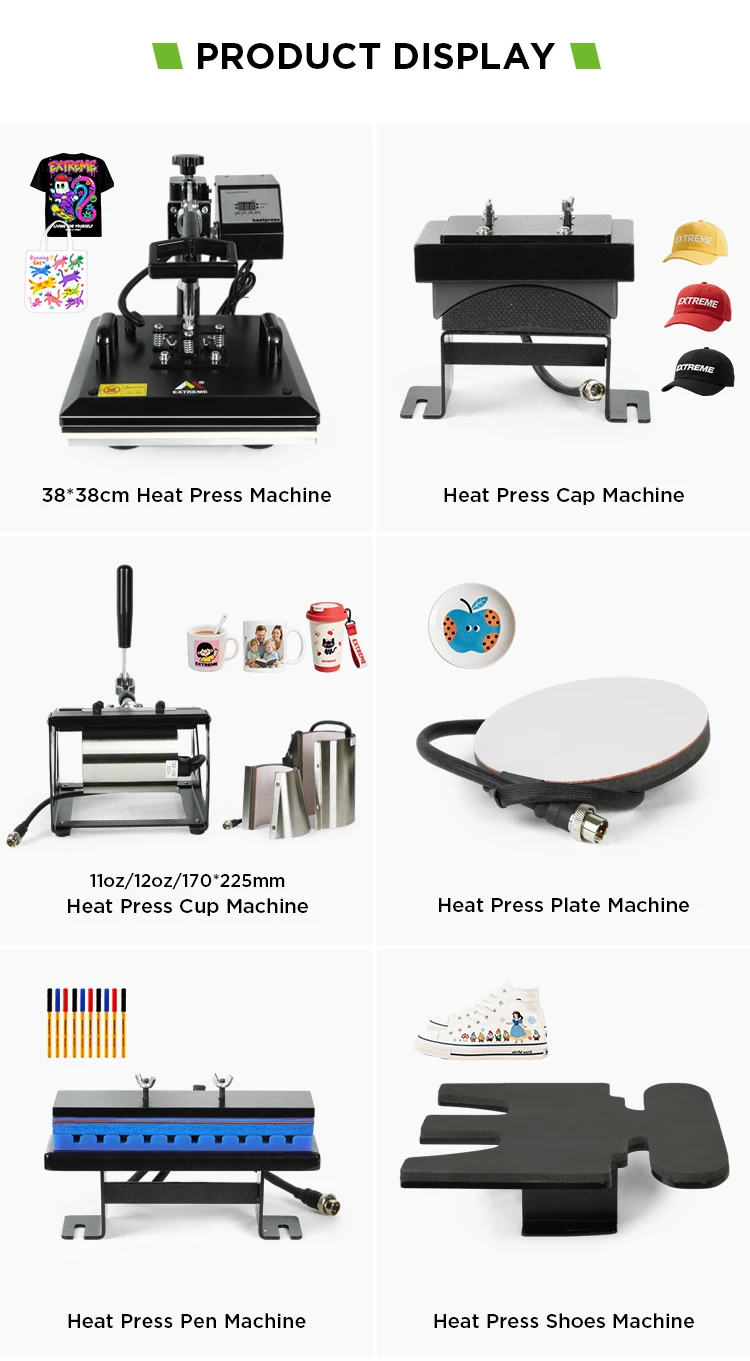 EXTREME 8 in 1 Manual Heat Press Machine - Versatile & Efficient