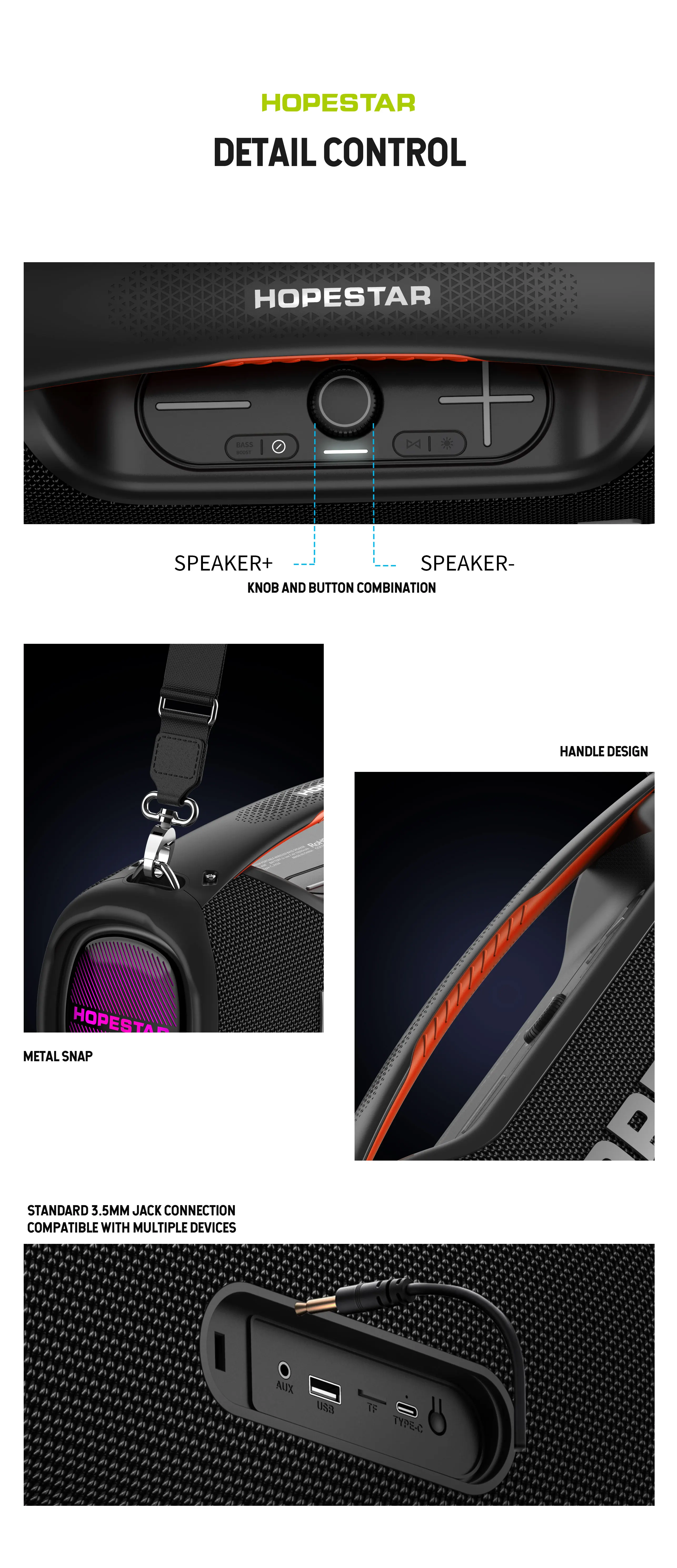 Hopes Tar Horn Outdoor 100W Subwoofer - Portable & High Quality