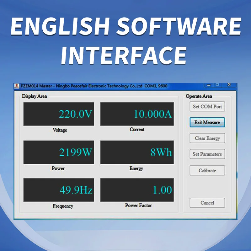 PZEM-014 Single Phase 10A Electric Meter - 6-in-1 Energy Monitor