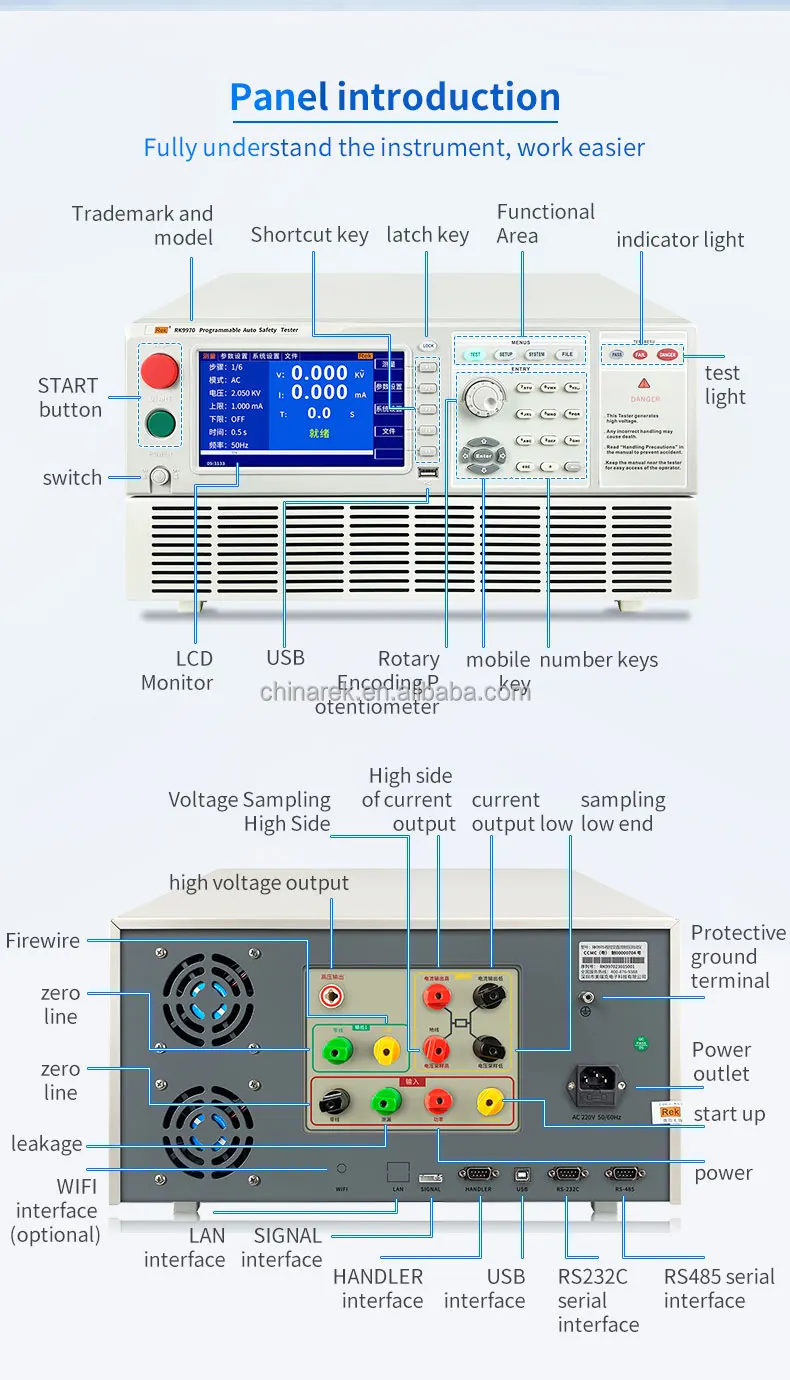 Rek Rk9970 Programmable Safety Comprehensive Tester Ac/dc Withstand ...