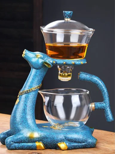 Creative Deer Glass Infusion Tea Pot With Strainer Magnetic Glass Tea ...