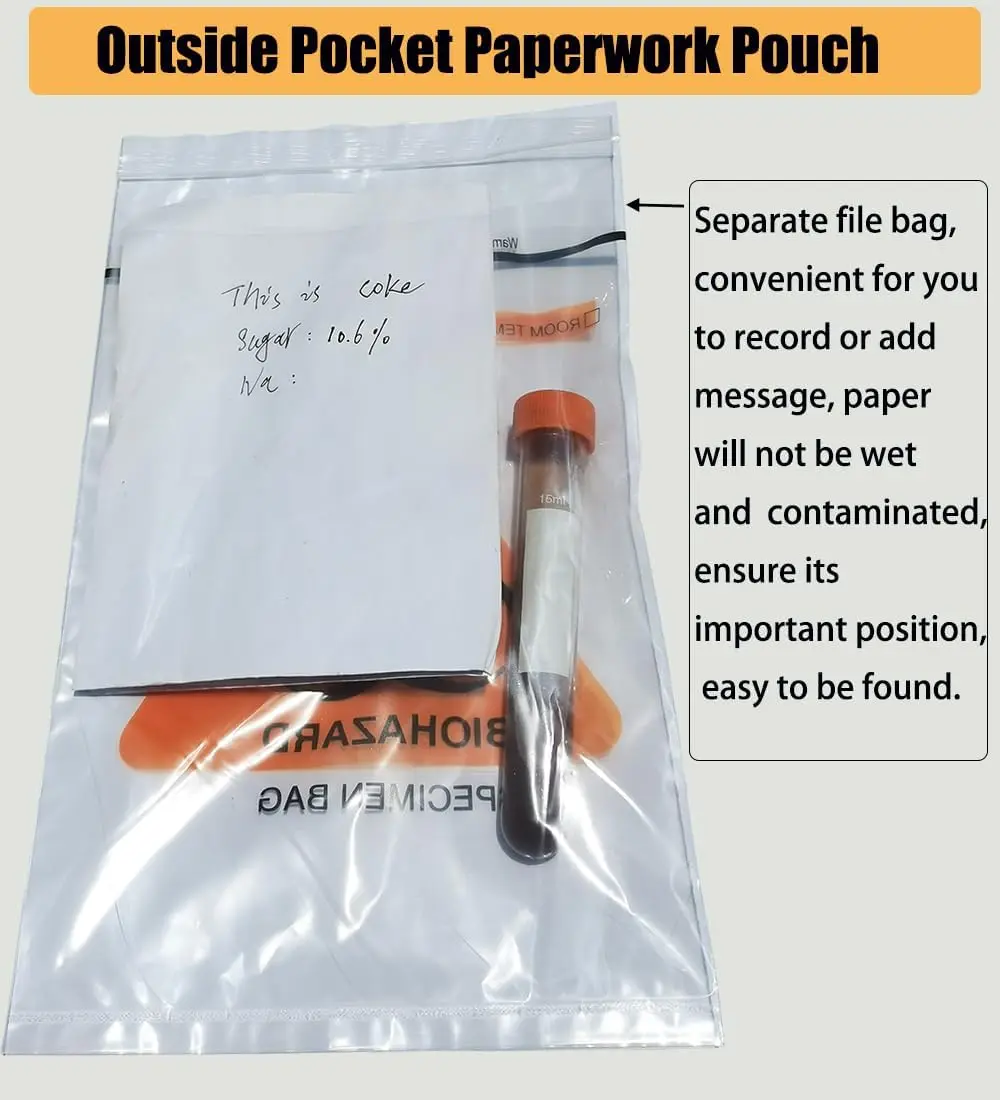 Customized Lab Biodegradable Biohazard Specimen Transport Bags For ...