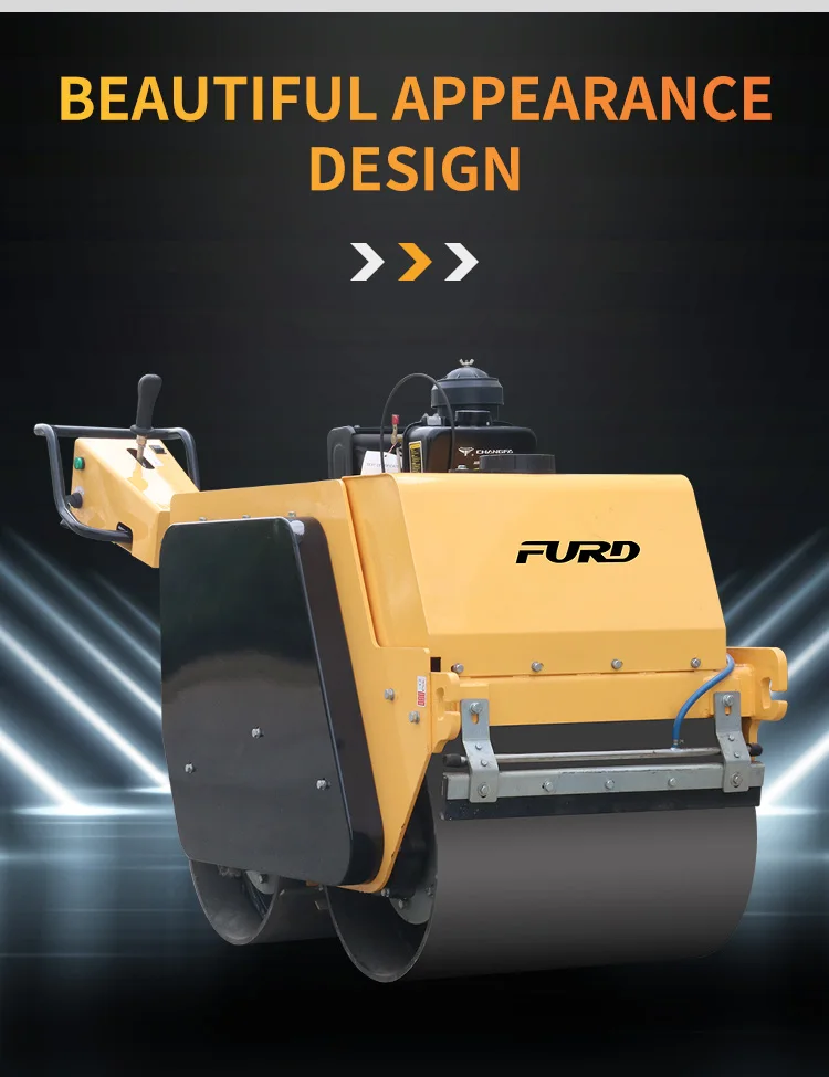 Small Soil Compactor 550kg Double Drum Asphalt Vibratory Road Roller ...