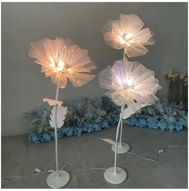 Glowing Yarn Flower T Stage Pathway Light for Weddings