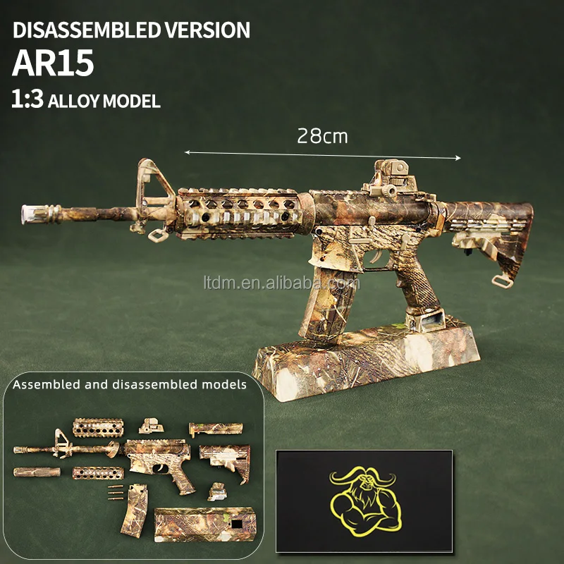 Mini Goat Toy Guns Metal Assembles AR15 1:3 Weapon Christmas with Bullets