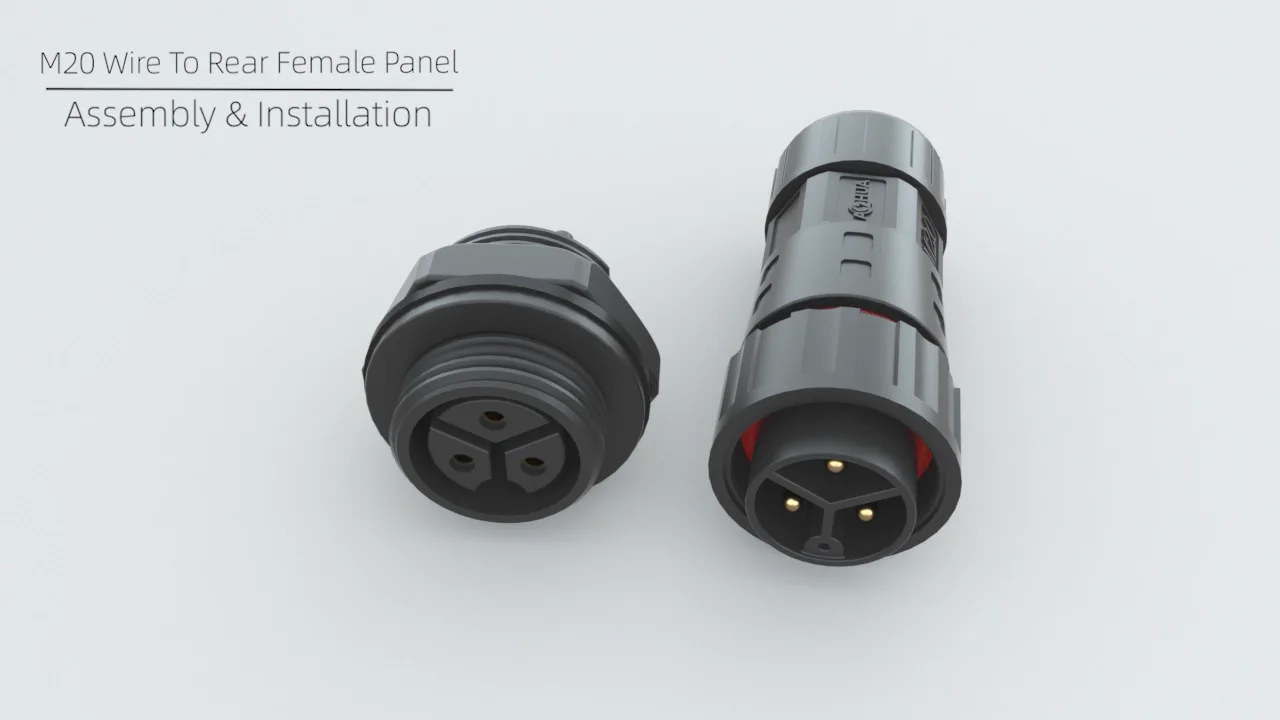 M20 5 Poles Bulkhead Male Female Panel Mount Led Ip68 Waterproof Power ...