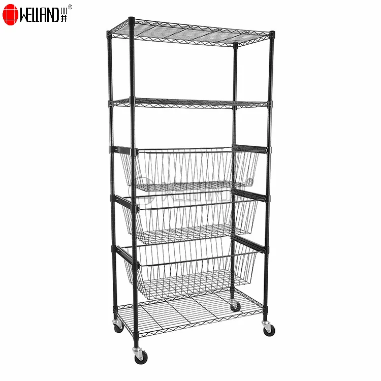 Customized 6 Tier Wire Shelving Metal Garage Attic Pantry Display ...
