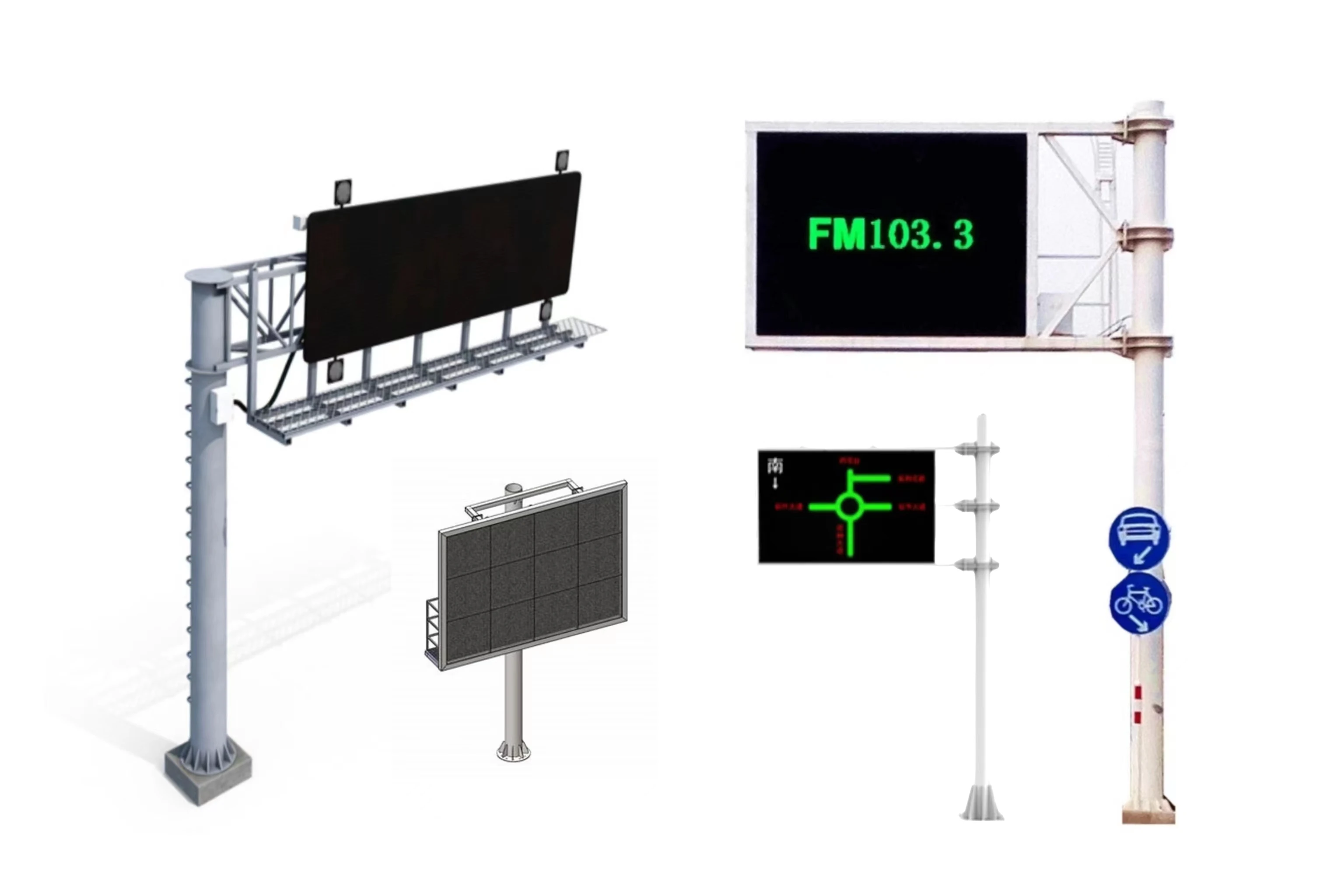 Galvanized Waterproof Traffic Information Highlight Led Traffic Display ...