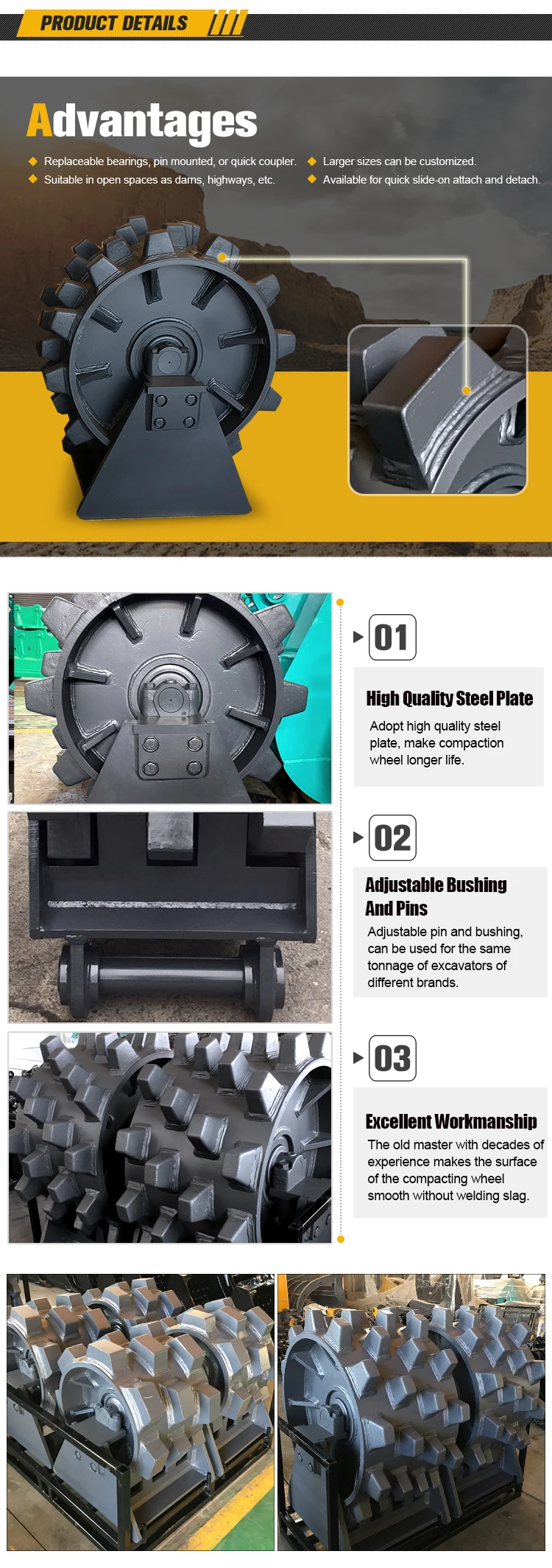 Monde Compaction Wheel Excavator Compaction Machinery Embankments ...