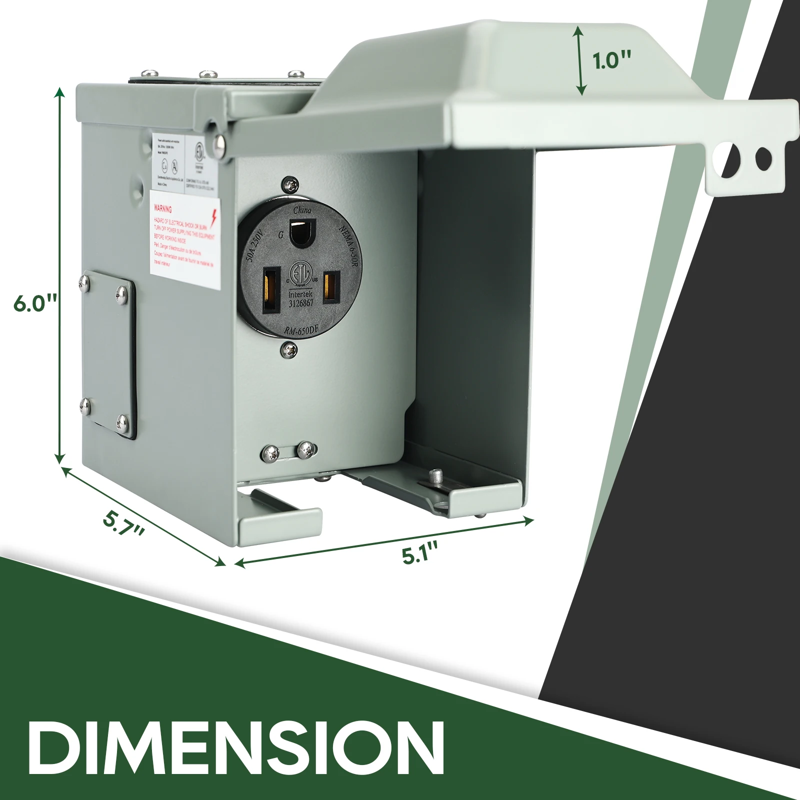 50a 250v Welder Flush Mounting Receptacle Nema 6-50r For Power Inlet ...