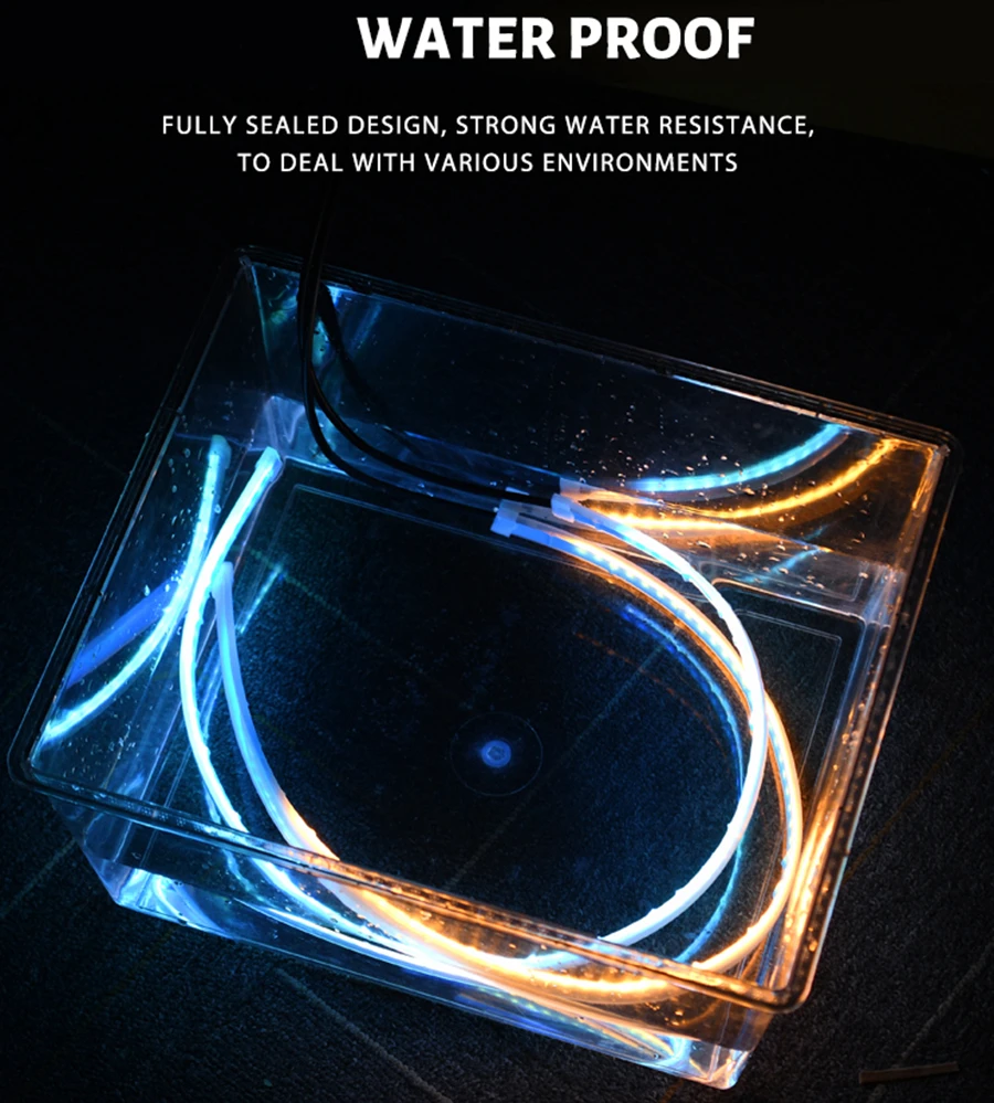 2pc Universal Dual Color Car Switchback Tube Car Led Drl Dynamic Light ...