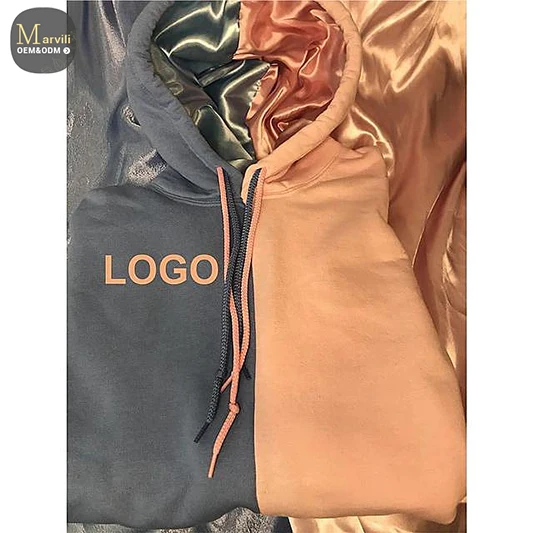 Wholesale 2 Toned Split Satin Lined Hoodie - Customized Sweatsuit