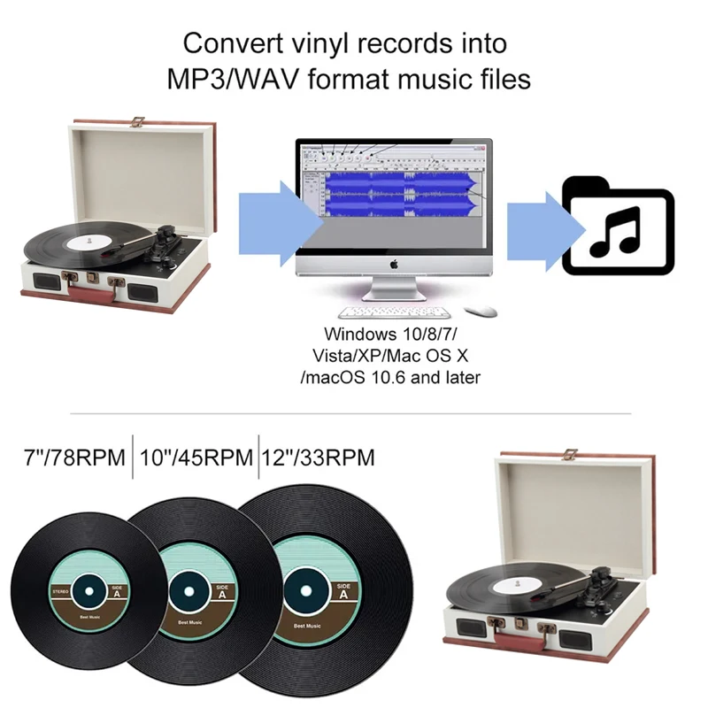 Wanling High End Suitcase Bluetooth Turntable Player With Stereo ...