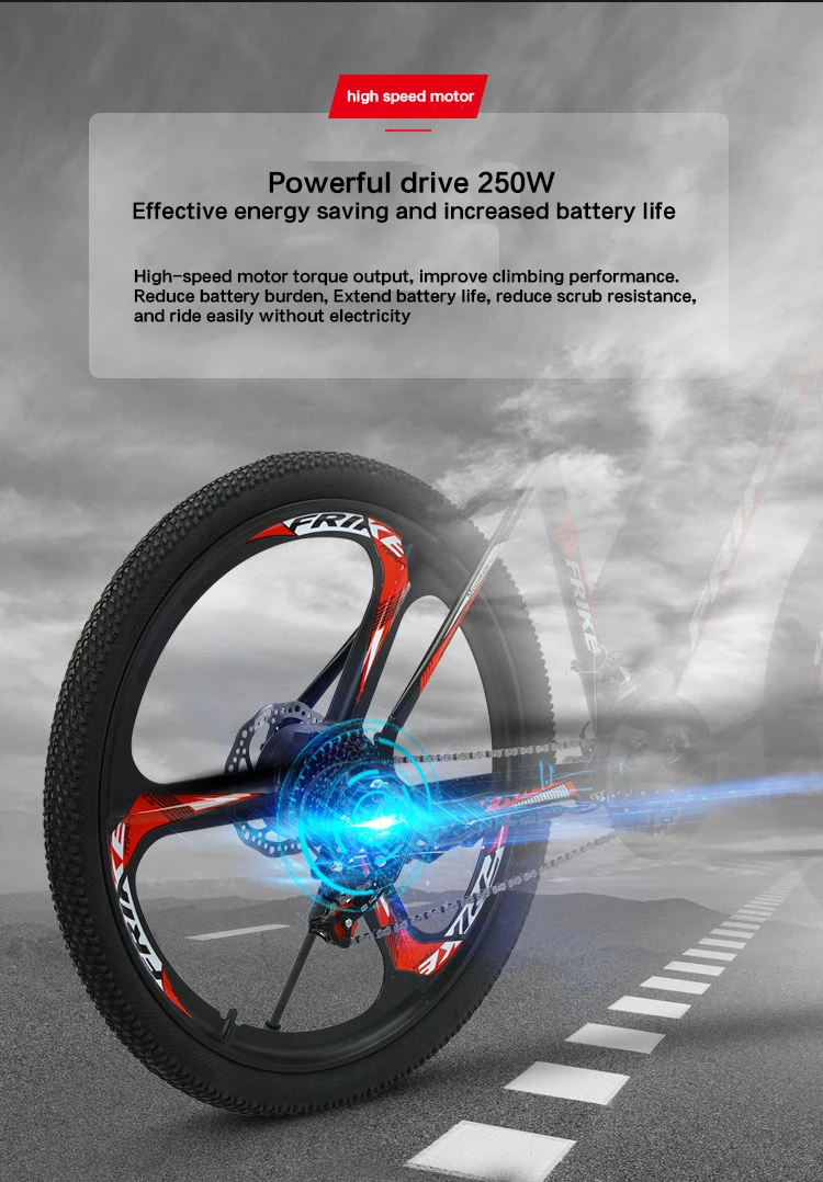 FRIKE Electric Bike - 1000w Power, 26inch Frame, 21 Speed