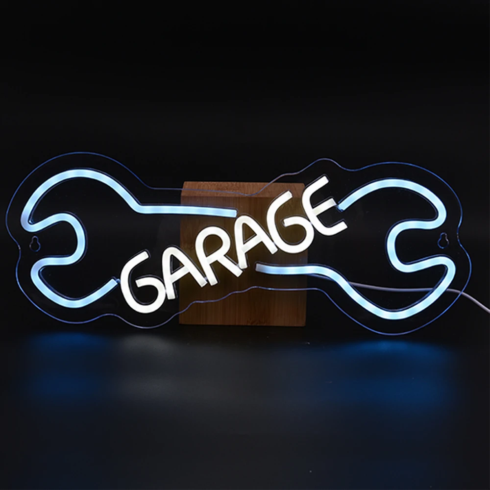 Car Garage LED Neon Sign Custom Plug Powered Dimmer Neon Lights Auto ...