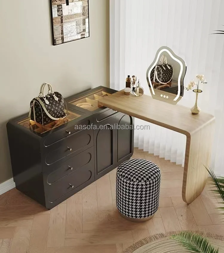 Unique Salon Narrow Dressing Table Walnut Wooden Tables For Bedroom ...