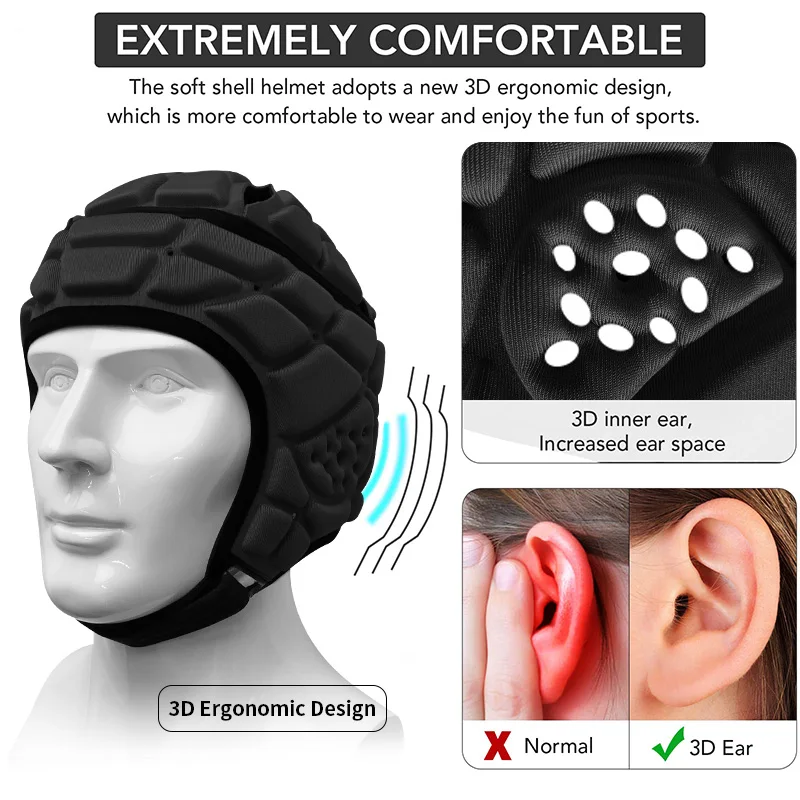 Rugby Pad Softshell Helmet - Protection for Epilepsy & Autism