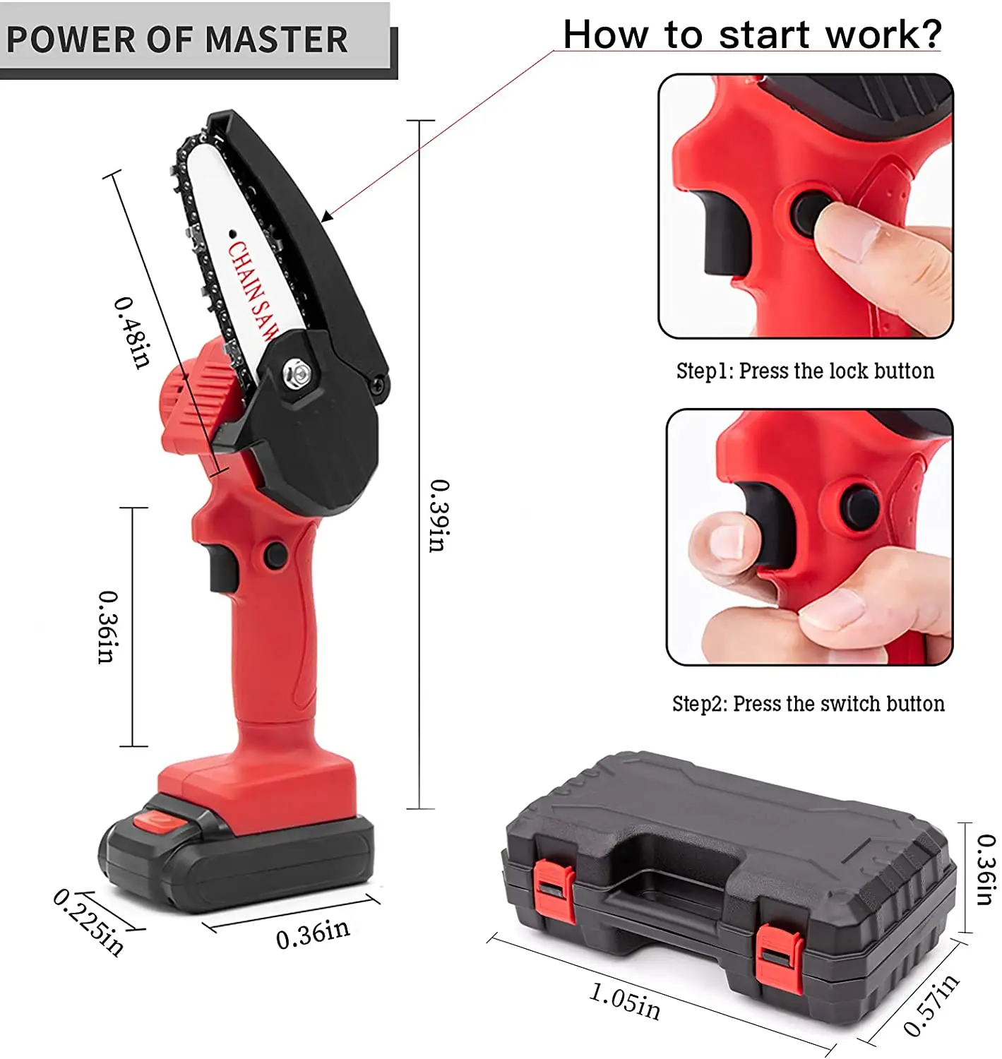 6inch 20v/21v Cordless Hand-held Chainsaw Electric Chain Saws For Wood ...