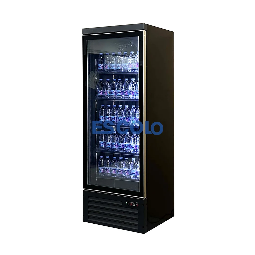 Single Door Upright Chiller Display Beverages Fridge For Supermarkets ...