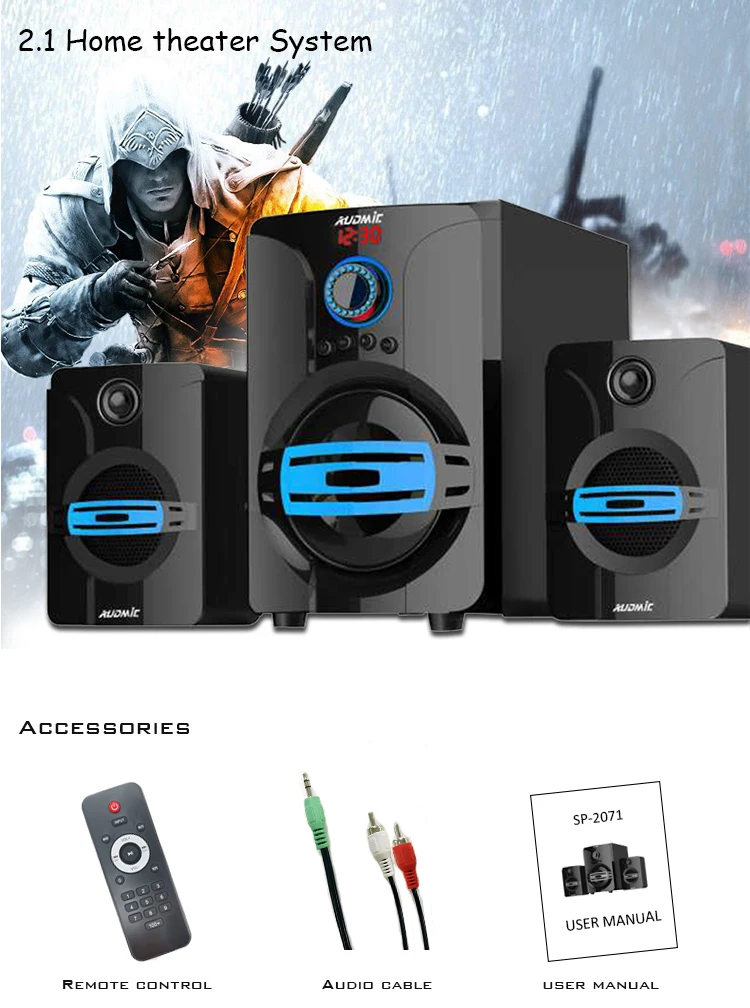 Audmic Factory Oem Heavy Bass Speaker With Remote Control Wireless ...