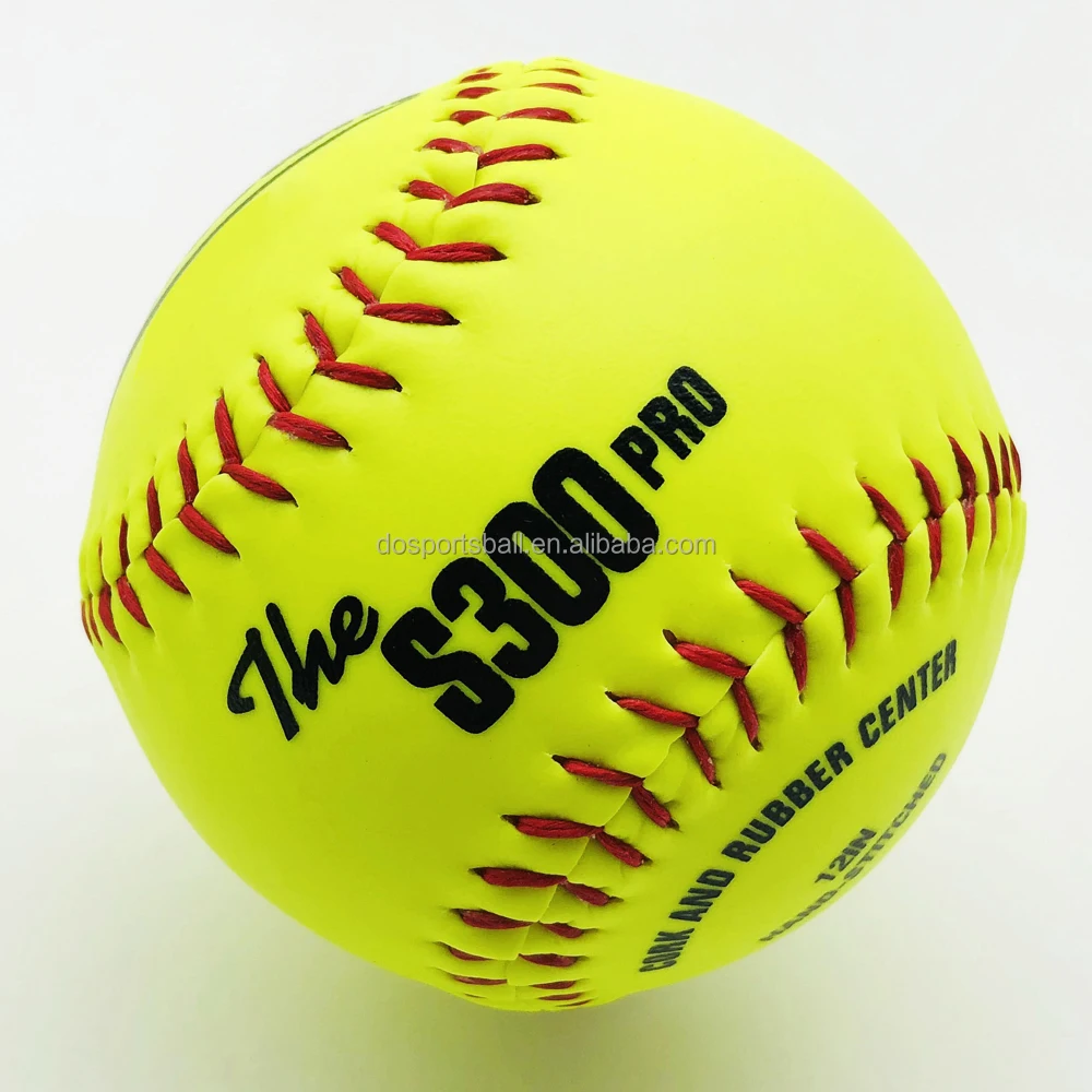 12inch Optic Yellow Synthetic Leather Softball Training Balls
