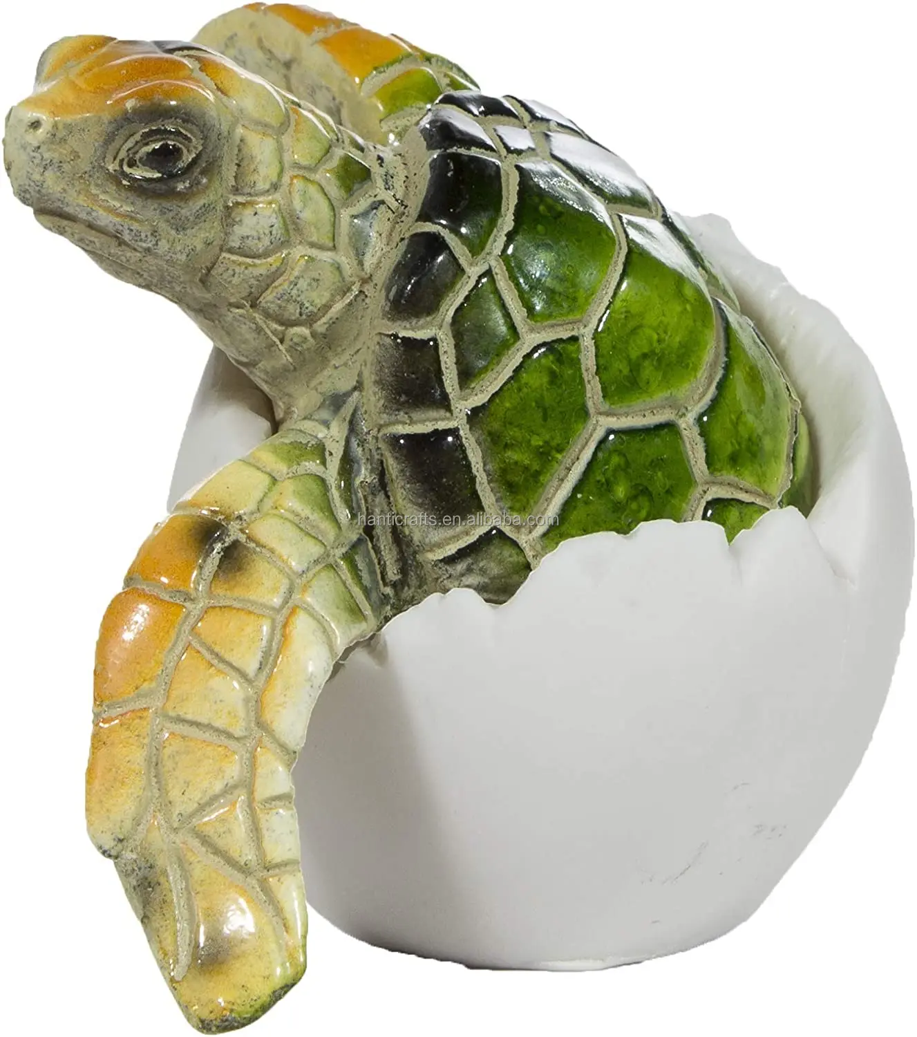 Adorable Baby Sea Turtle Hatching from Egg Figurine