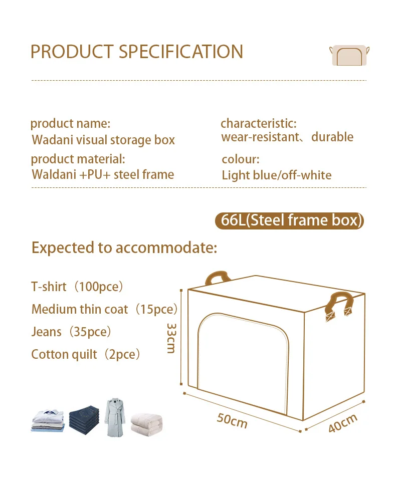 Hot Sale High Quality Collapsible Fabric Storage Box With Clear Window ...