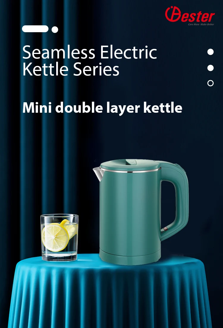 Small Size Water Electric Kettle Stainless Steel Double Wall Kettle 0 ...