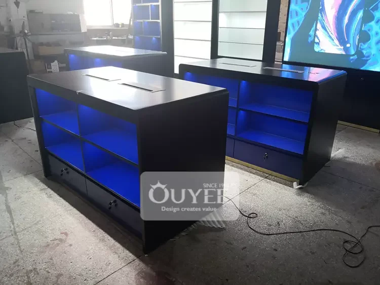 Wooden Mobiloe Phone Display Table,Customized Glass Display Showcase ...