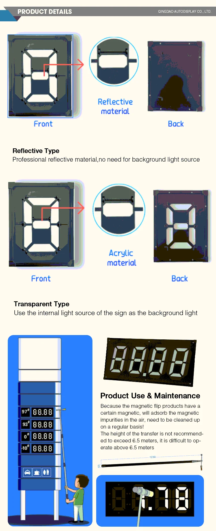Outdoor Led Displays Magnetic Display Fuel Dispenser Big Gas Price Sign ...