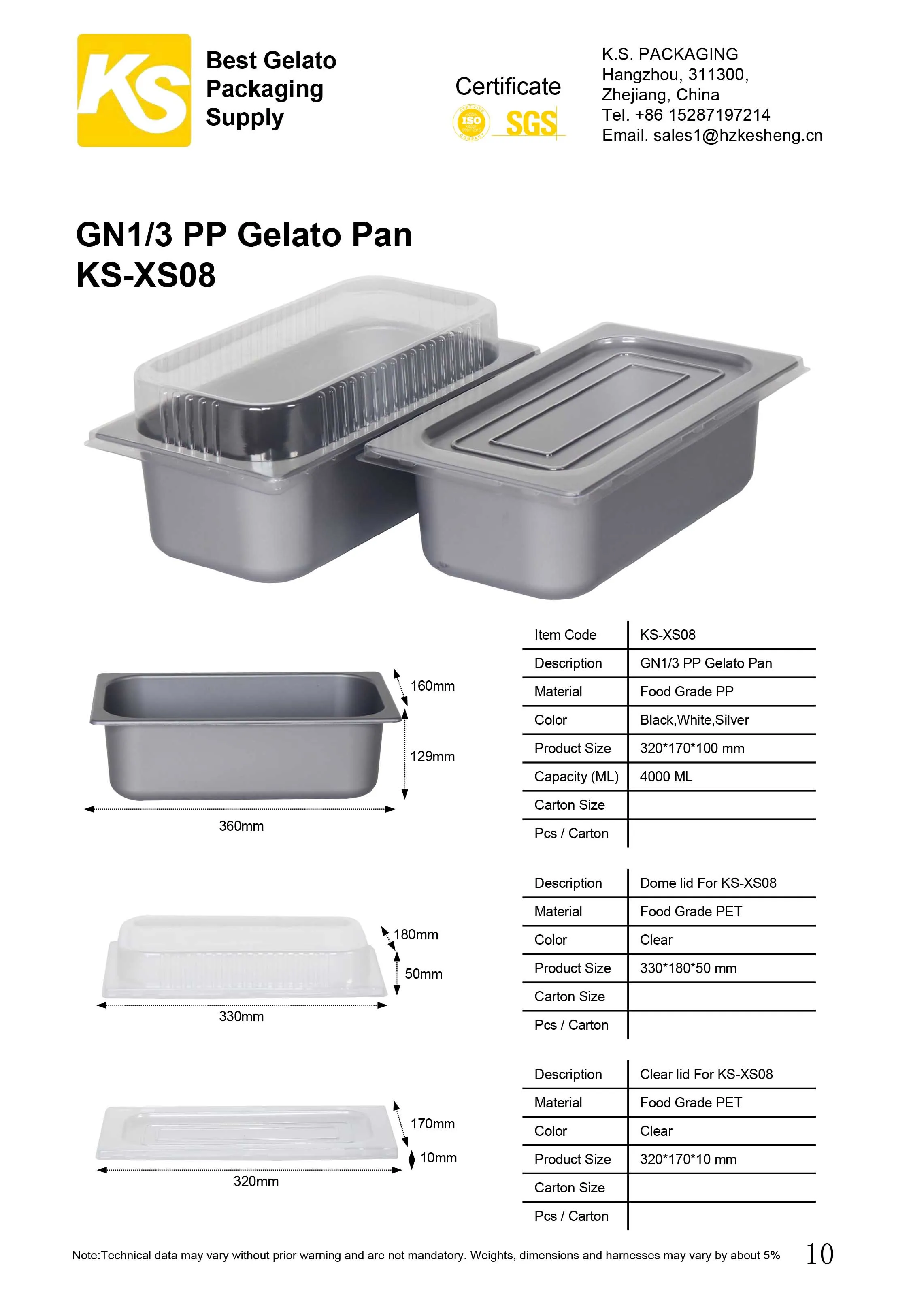 Ks Custom All Size Gelato Ice Cream Pp Pan Plastic Containers Tub - Buy ...