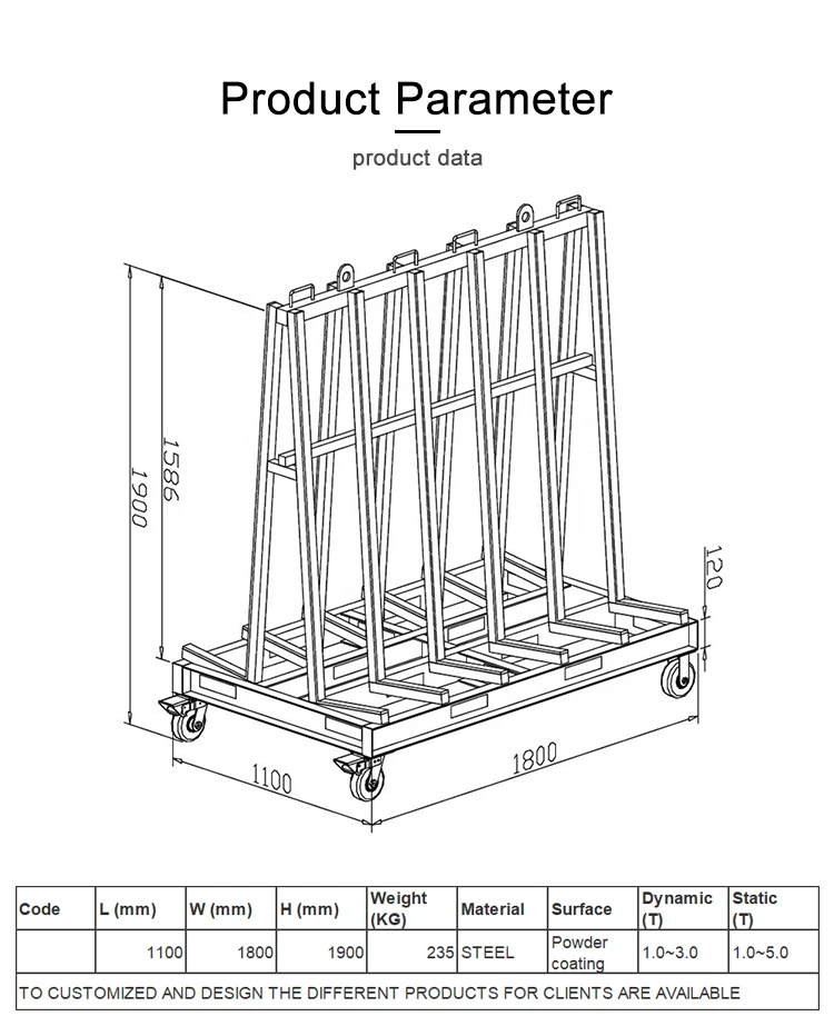 Custom Rolling Storage Rack For Glass Glass Rack Transport Heavy Duty L ...