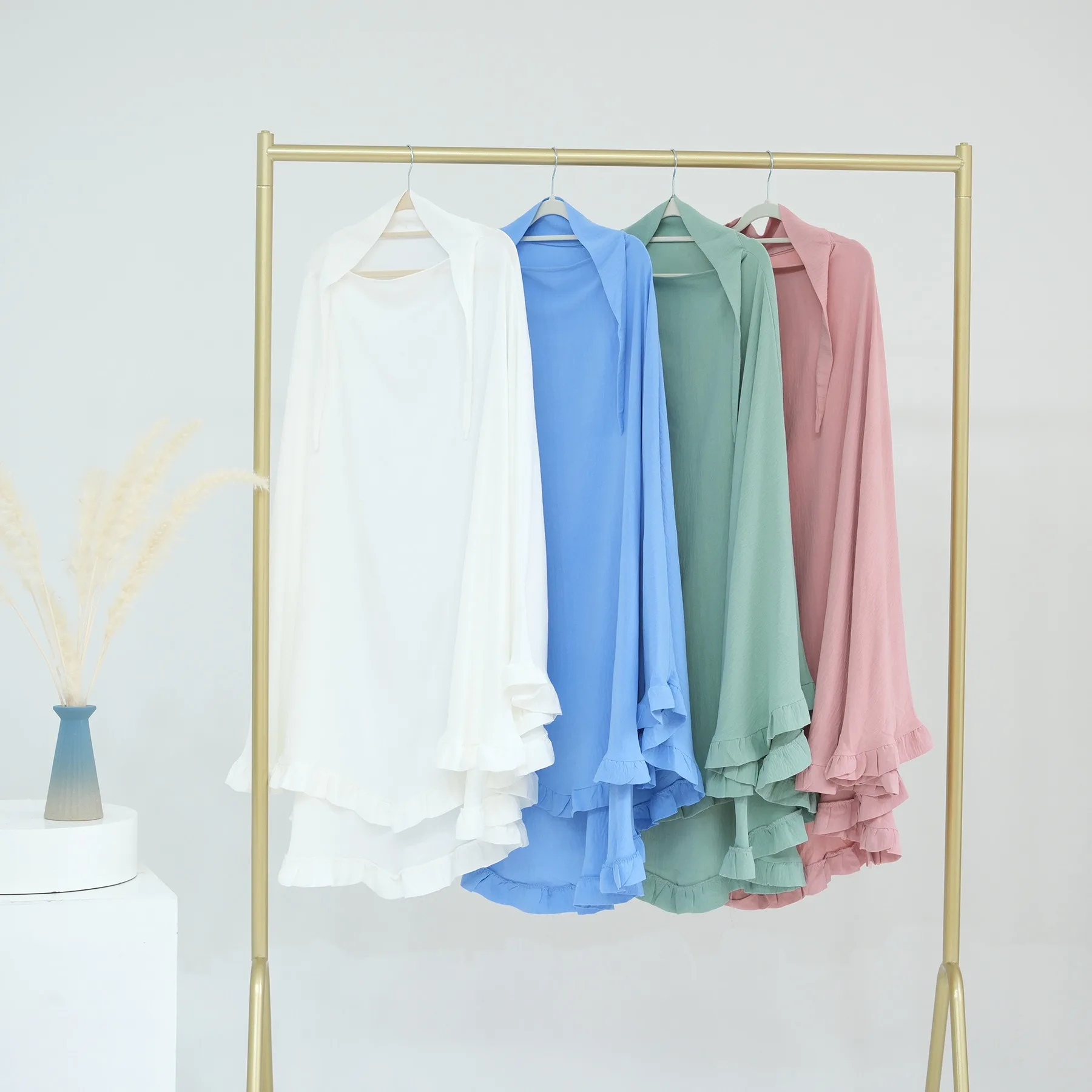 Eid Muslim Women Prayer Modest Hijab Jilbabs Ethnic Long Jazz Crepe ...