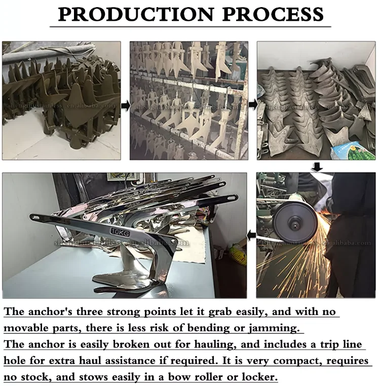 Marine Grade Boat Anchors - Yacht Bruce Claw Anchor & Chain