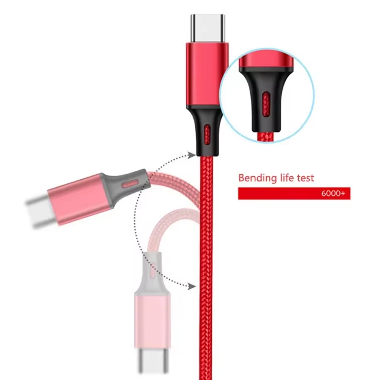 Free Sample 3A Type C +V8 +8 Pin 3 in 1 USB Data Charging Cable 1.2m ...