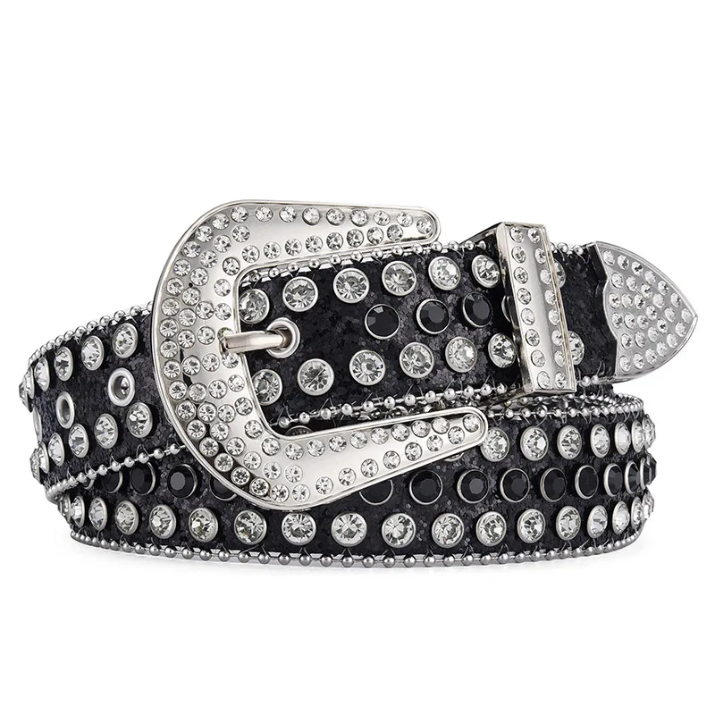 Crystal Studded Punk Rock Belt Rhinestone Unisex Ladies Men Fashion ...