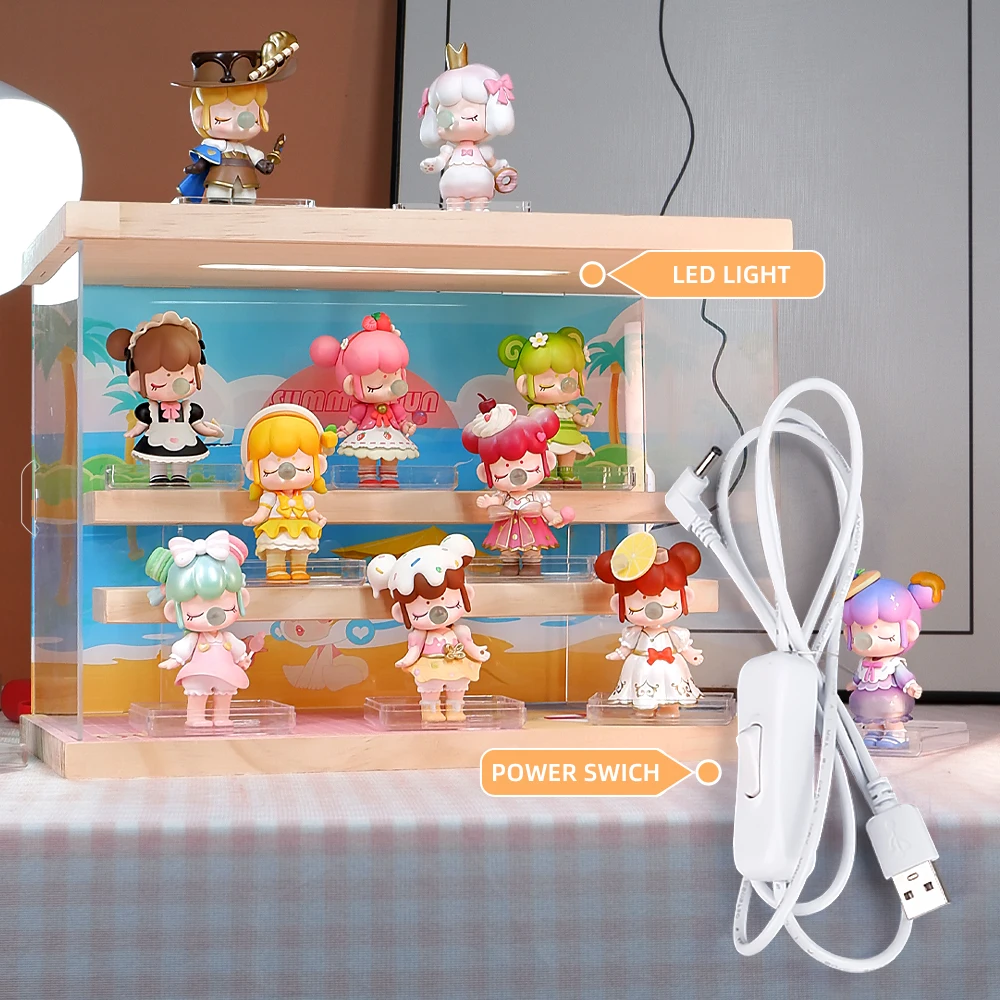 Bubble Mart Blind Box Hand Puppet Storage Display Box With Lights Model ...