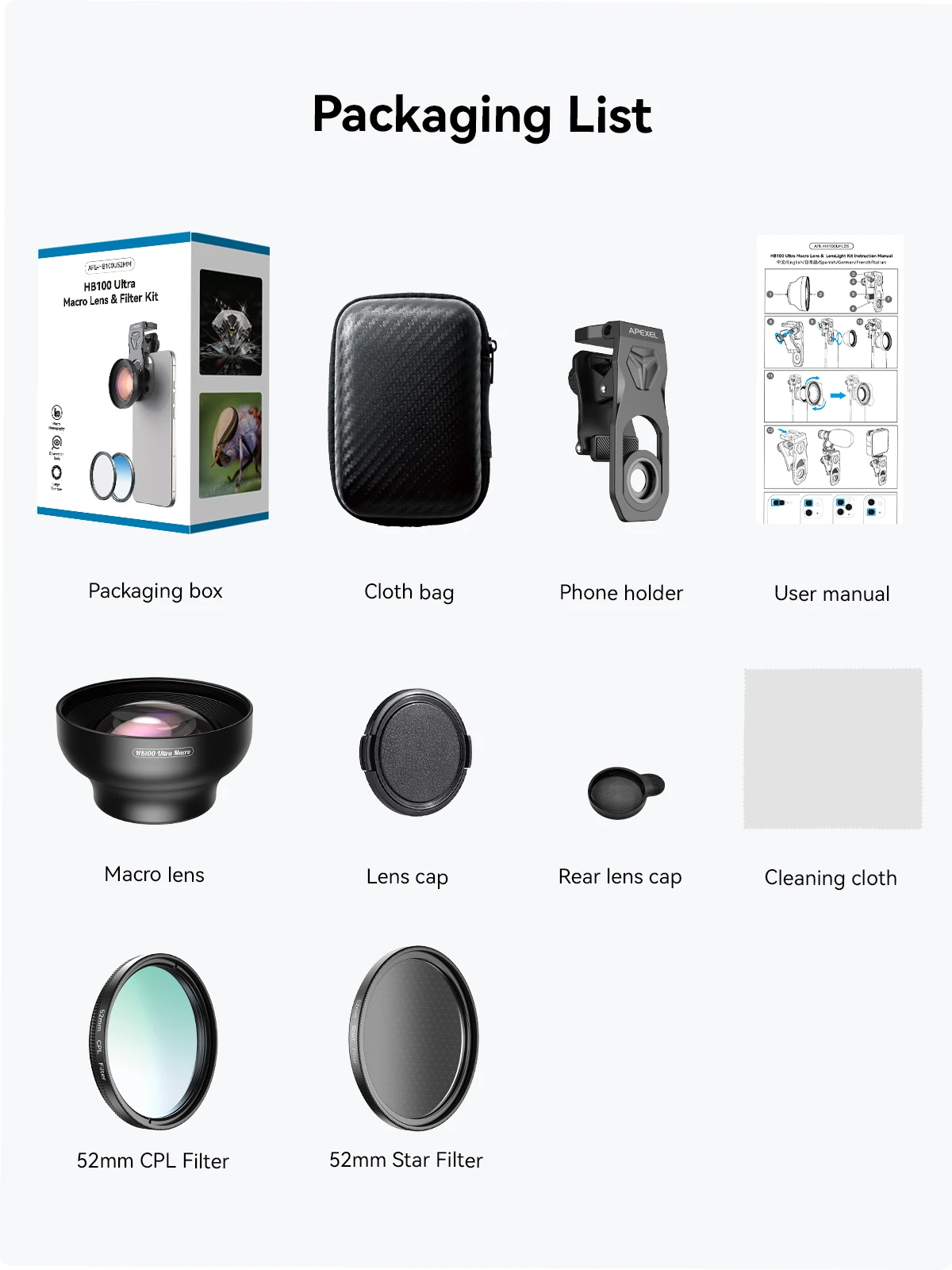 APEXEL Upgraded 100mm Macro Lens with CPL and Star Filter Kit | Ideal ...