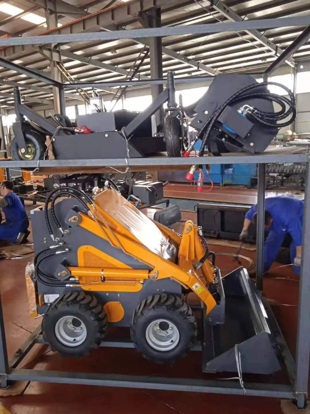 23hp Mini Digger Wheel Rubber Track Mini Skid Steer Loader Small Skid ...