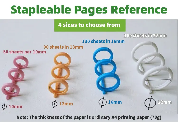 Spiral Strip A4 Circle Ring Binder PP Material Loose-leaf Paper Book ...