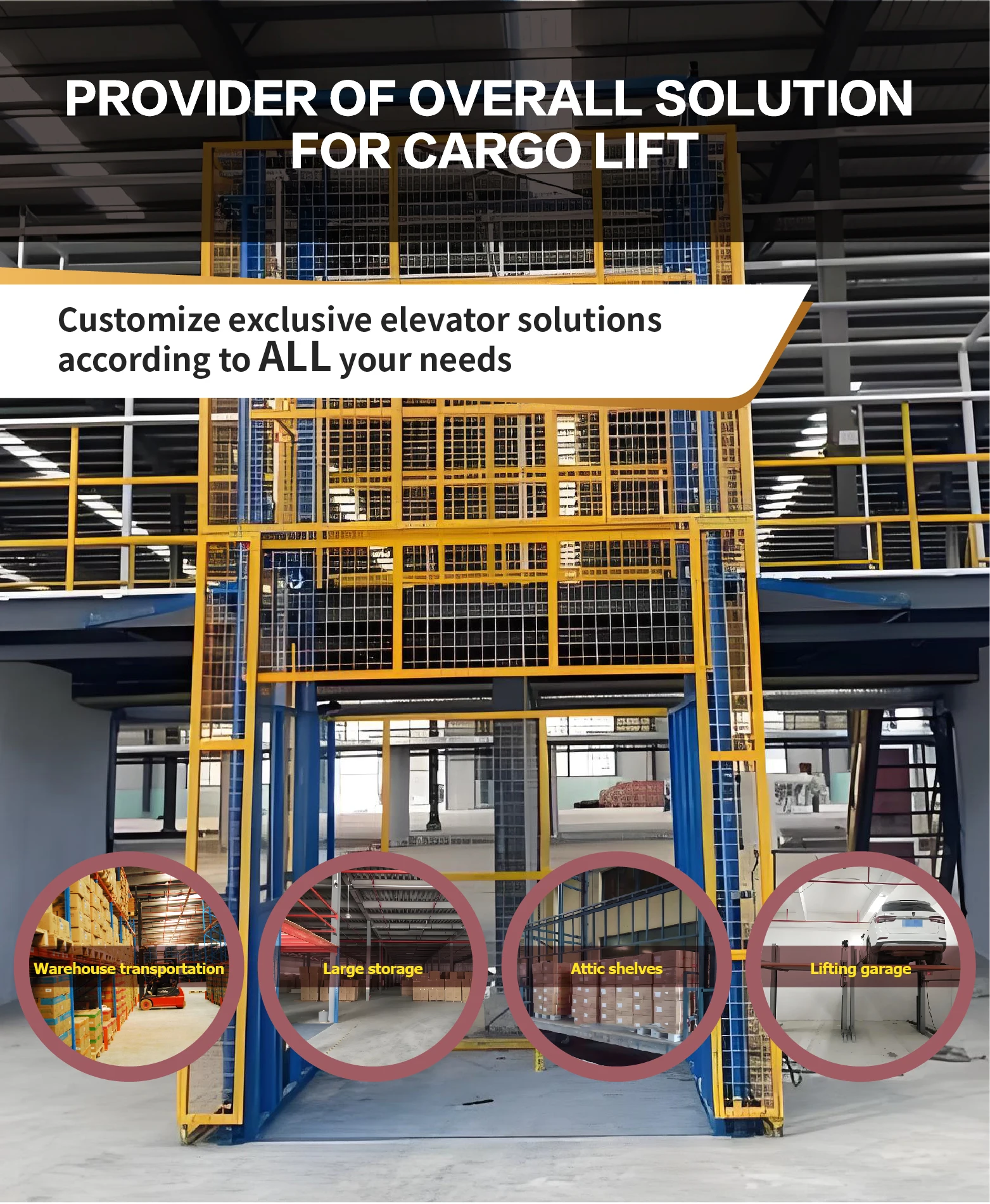 Cheap Price Hydraulic Heavy Goods Elevator for Indoor & Outdoor