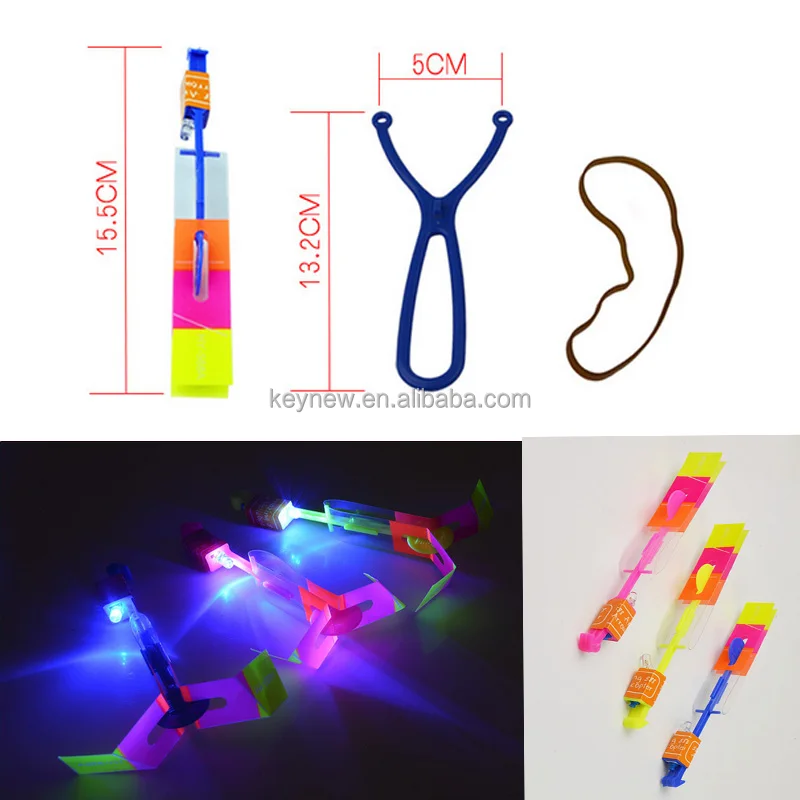 Outdoor Shining Rocket Flash Led Slingshot Elastic Helicopter Rotating ...