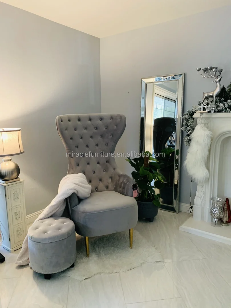 Modern Classic Style Button Tufting High Back Chairs