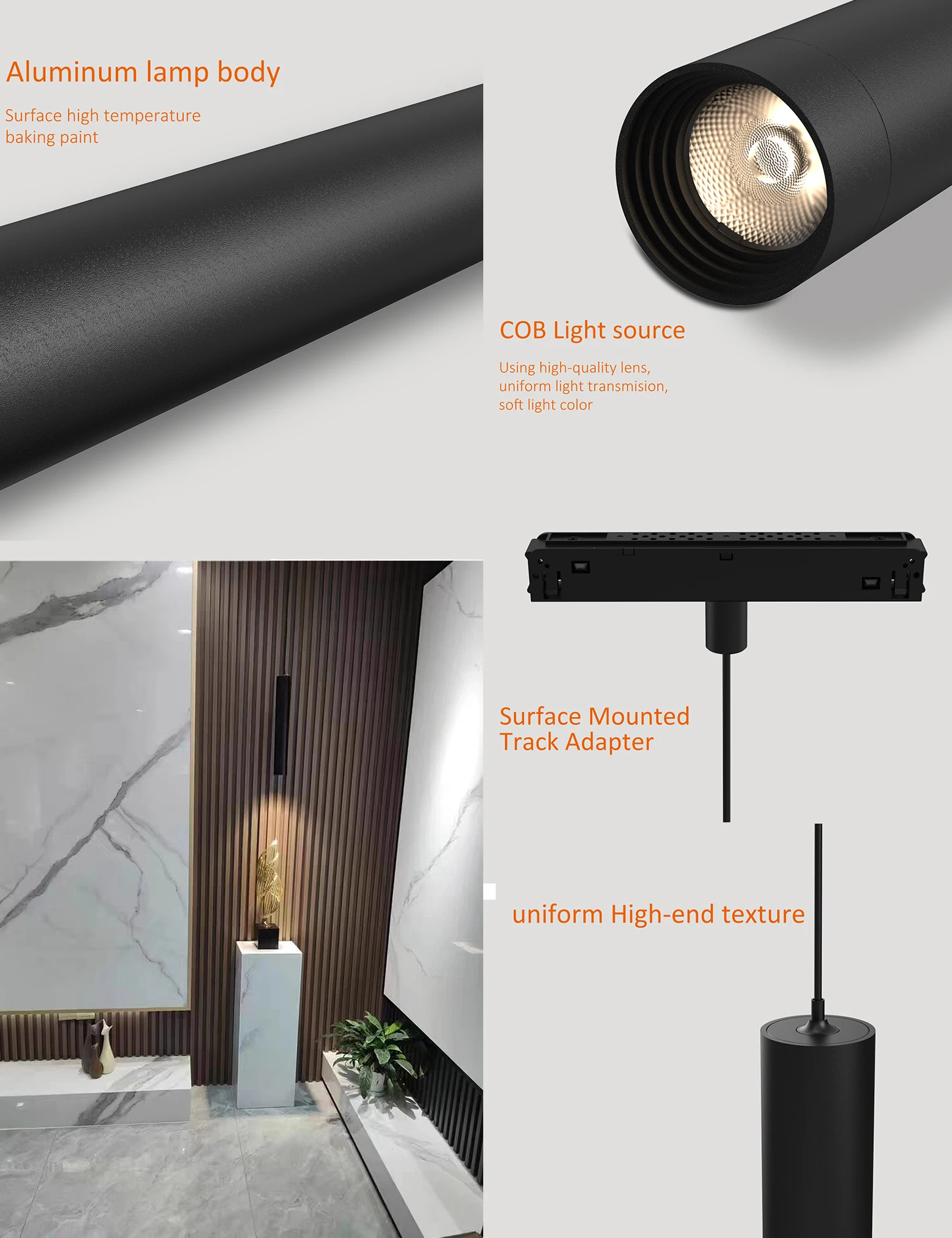 Huiheng 48V Tracklight Rail System - Dimmable LED Lighting