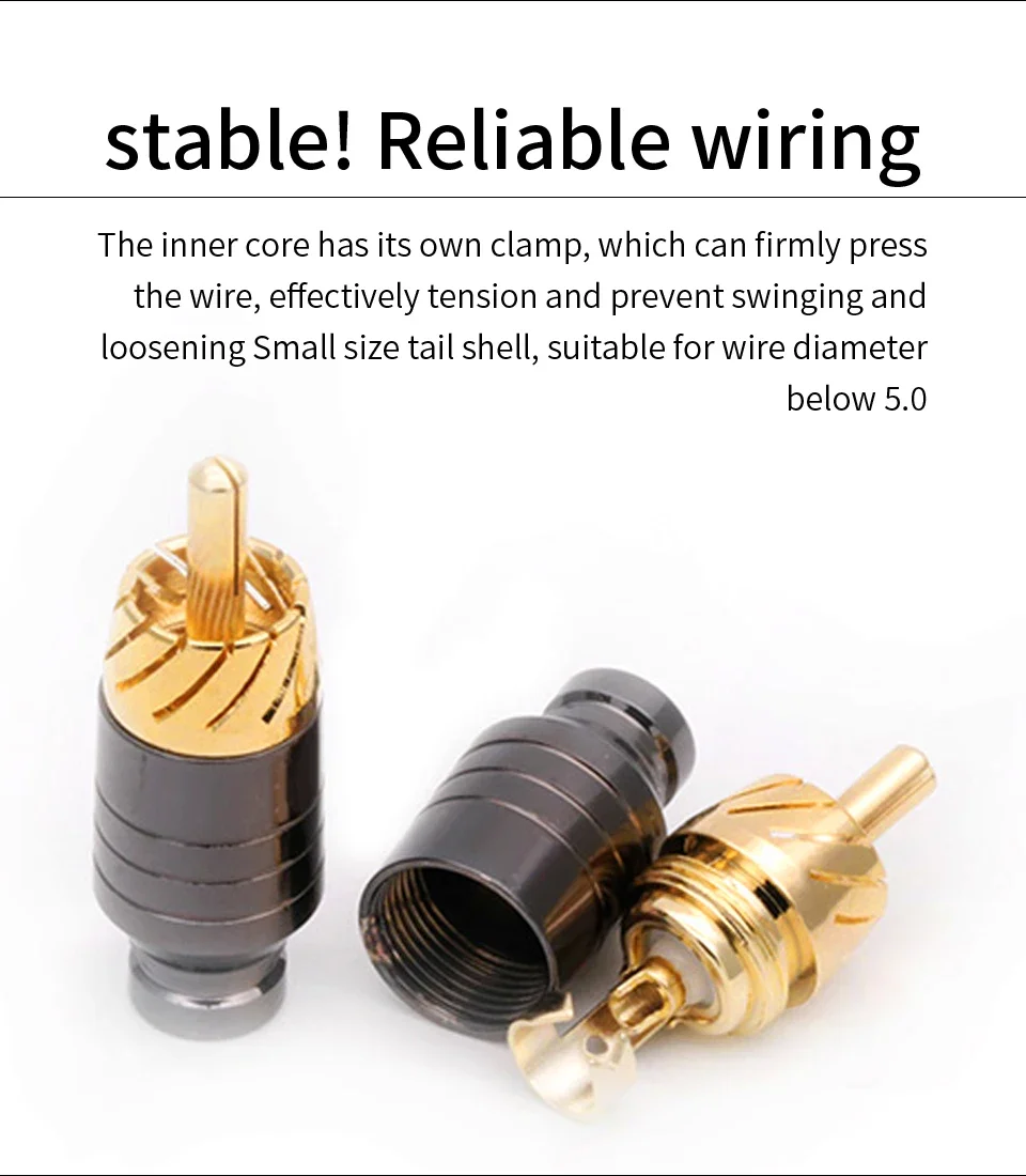 Luxury Soldering Rca Plug Jack Connector Speaker Audio Output/input Adapter Plug Gold Plated ...